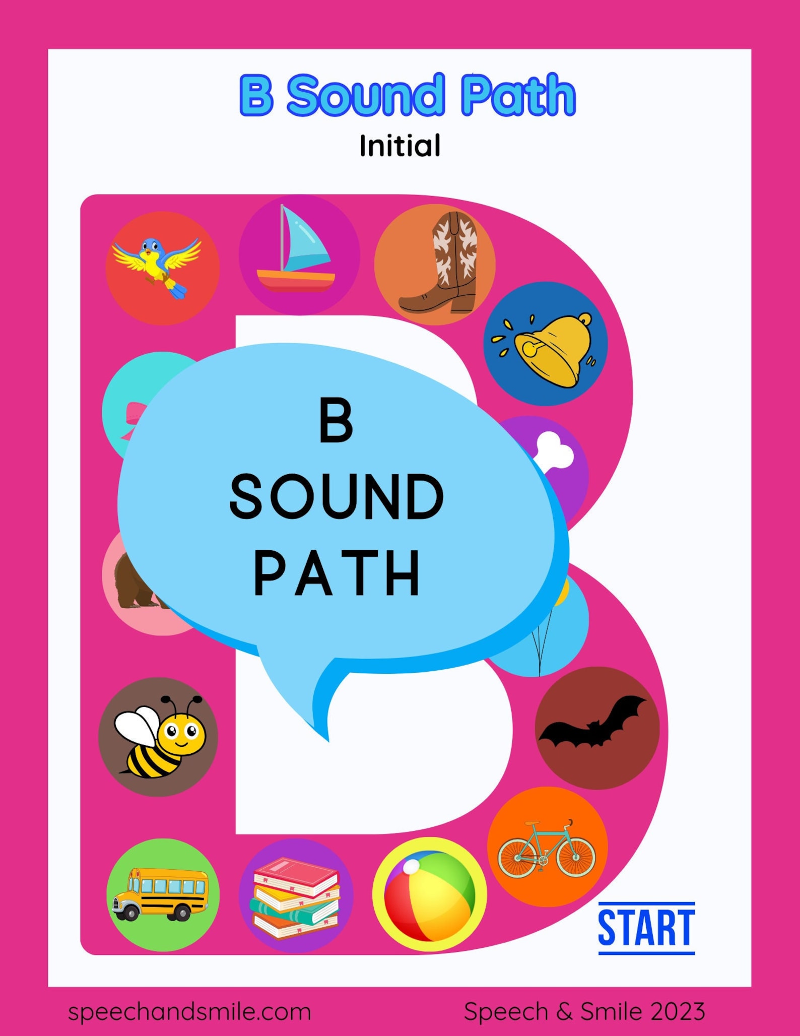 B Sound Printable Game Sound Path for Speech Therapy-articulation Games ...