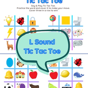 L Sound Tic-tac-toe-print and Play-printable L Sound Activity- Game ...