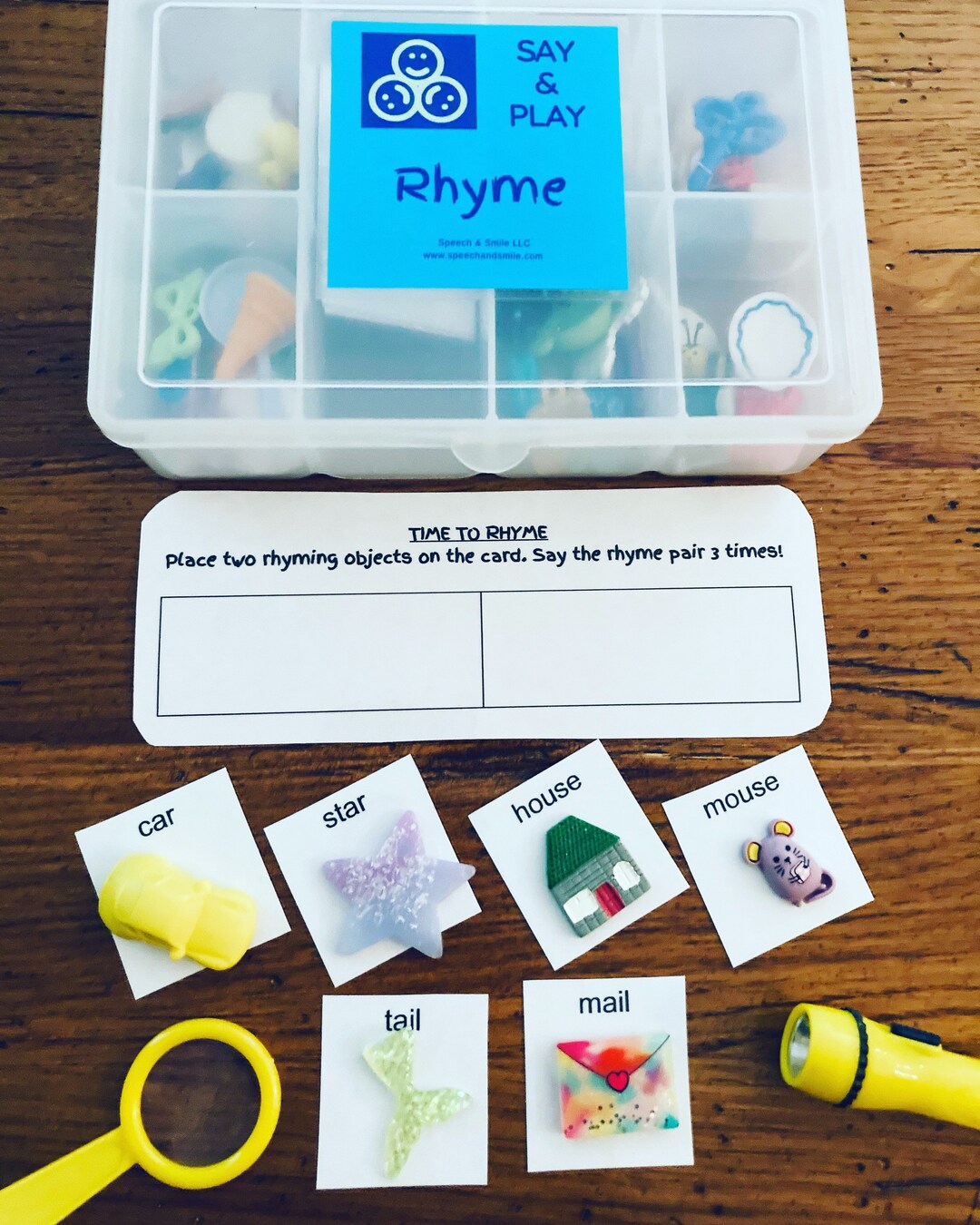 Rhyming Word Objects Rhyming Pair Miniature Objects Speech Therapy ...