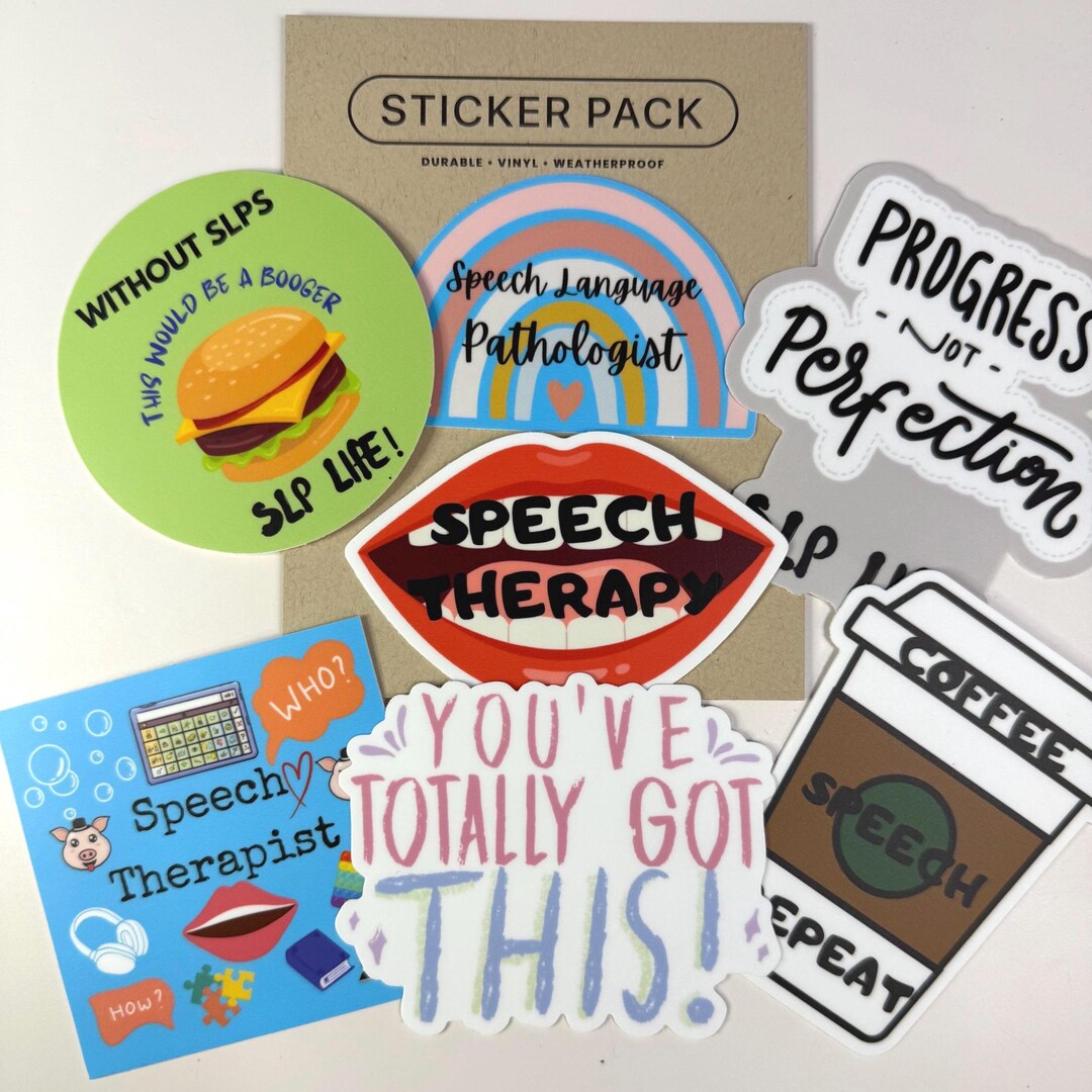 Speech Therapy Sticker Pack – 7 SLP Stickers for Speech Pathologists - Etsy