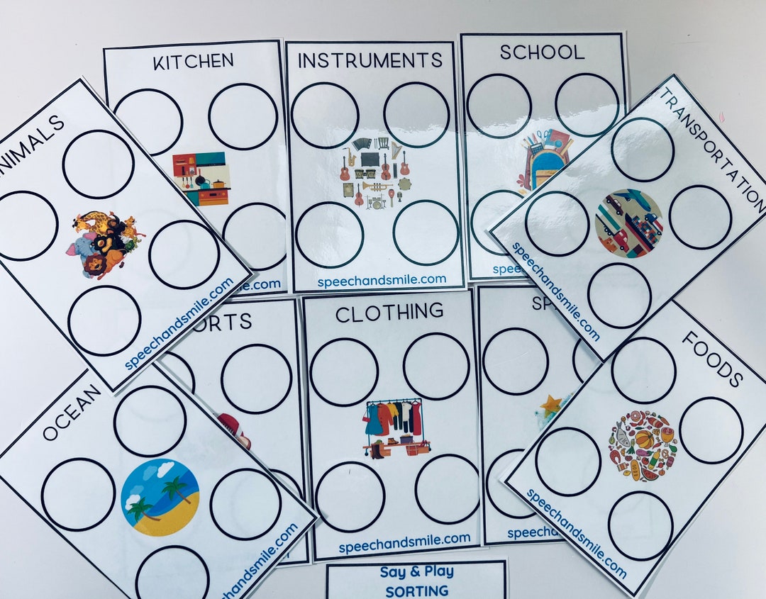 Sorting Mats Printable Sorting Mats For Trinkets And Objects Learn To Sort Print And Play Speech