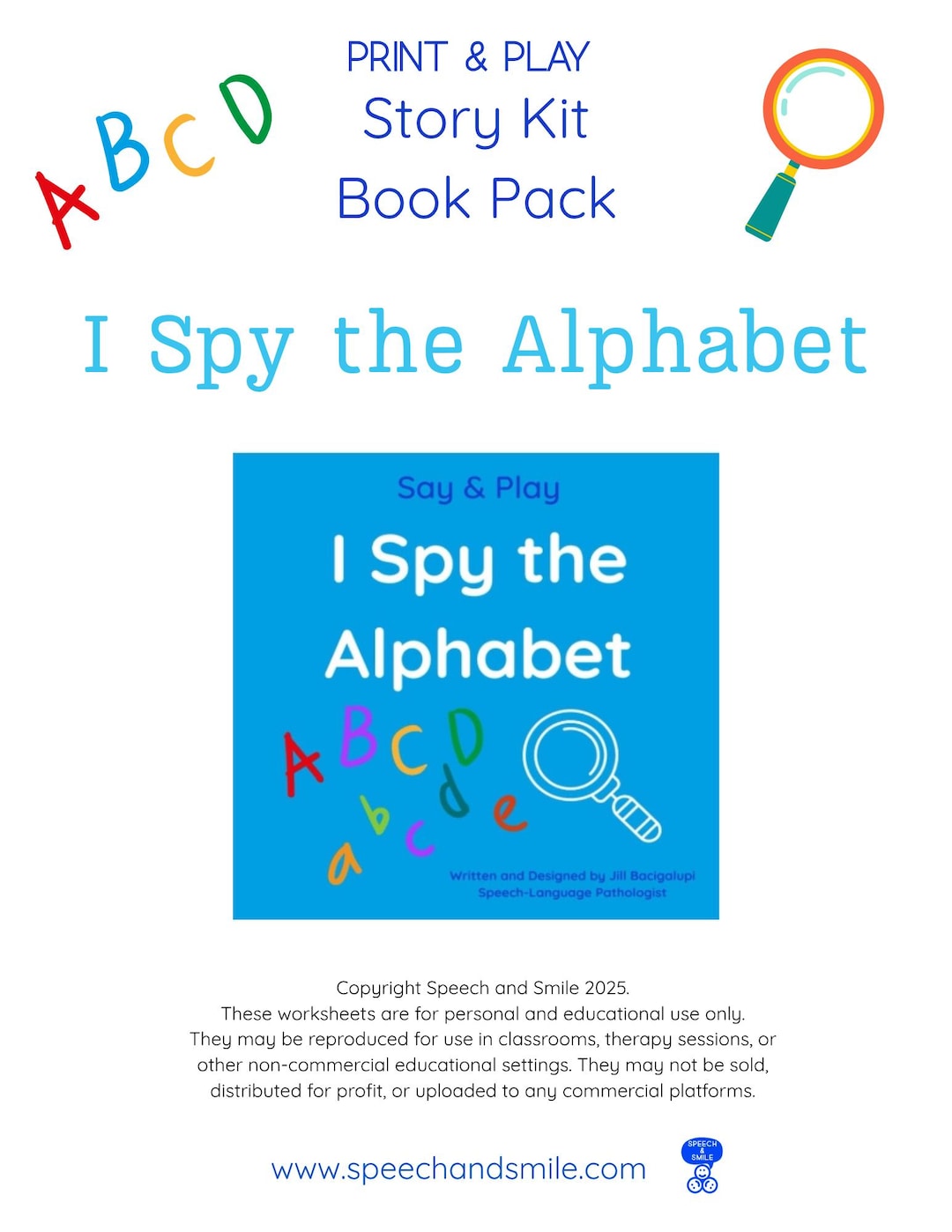 I Spy the Alphabet Printable Book Companion | Speech Therapy Activity ...