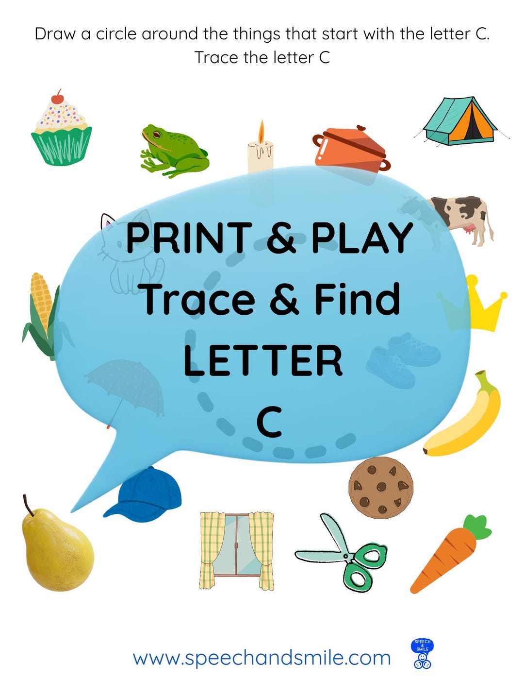 Print & Play Alphabet Worksheet - Letter C Activity Find and Circle ...