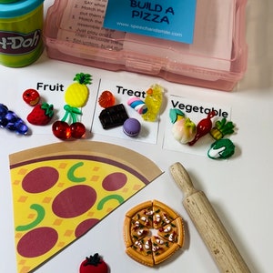 Build a Pizza Kit Language Task Box Speech Therapy Mini Objects Verbal ...