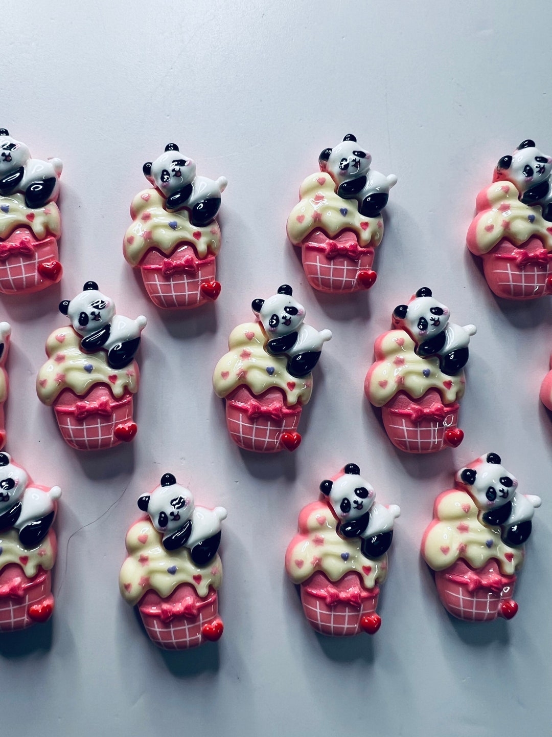 Miniature Panda Eating a Cupcake Trinket VERB Mini Objects Speech ...