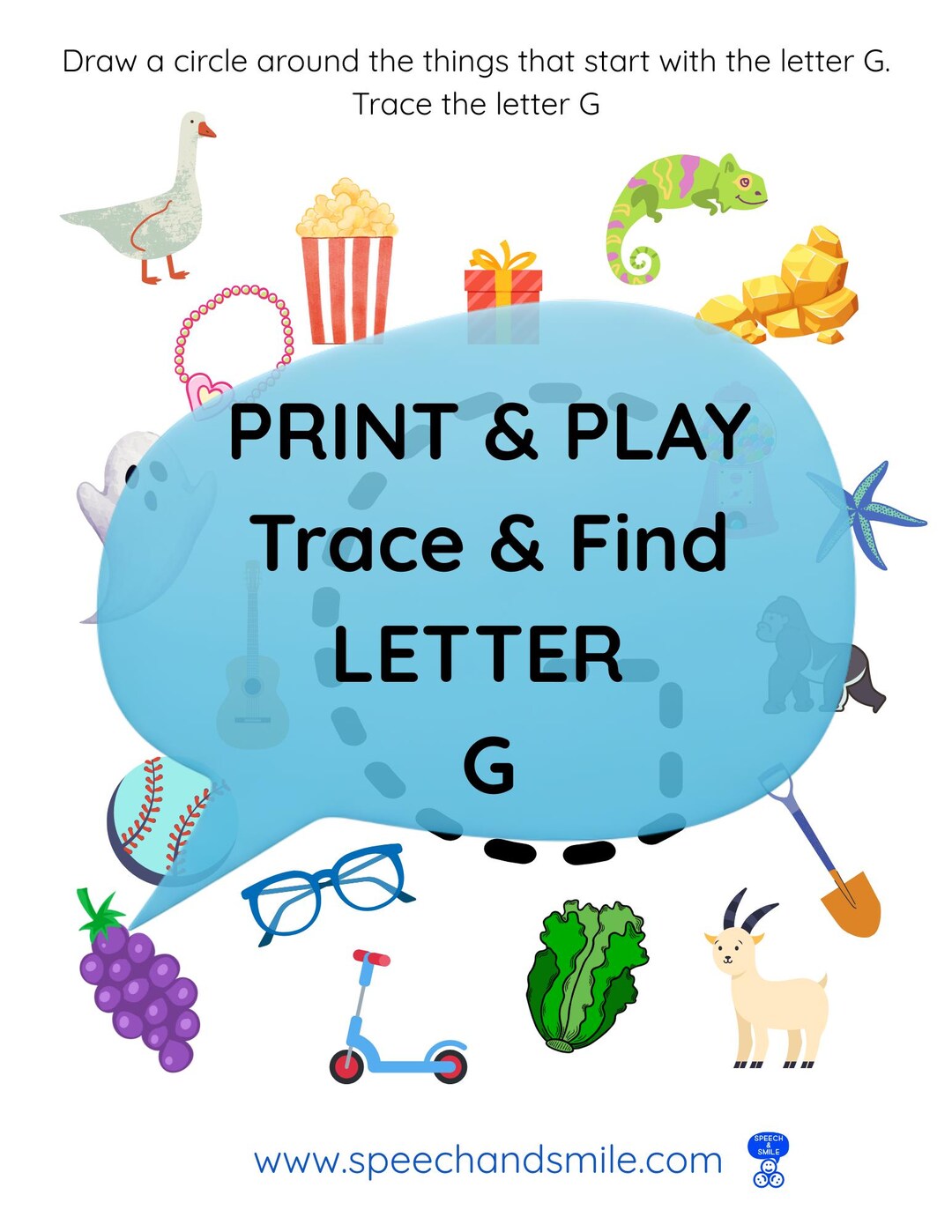 Print & Play Alphabet Worksheet - Letter G Activity Find and Circle ...