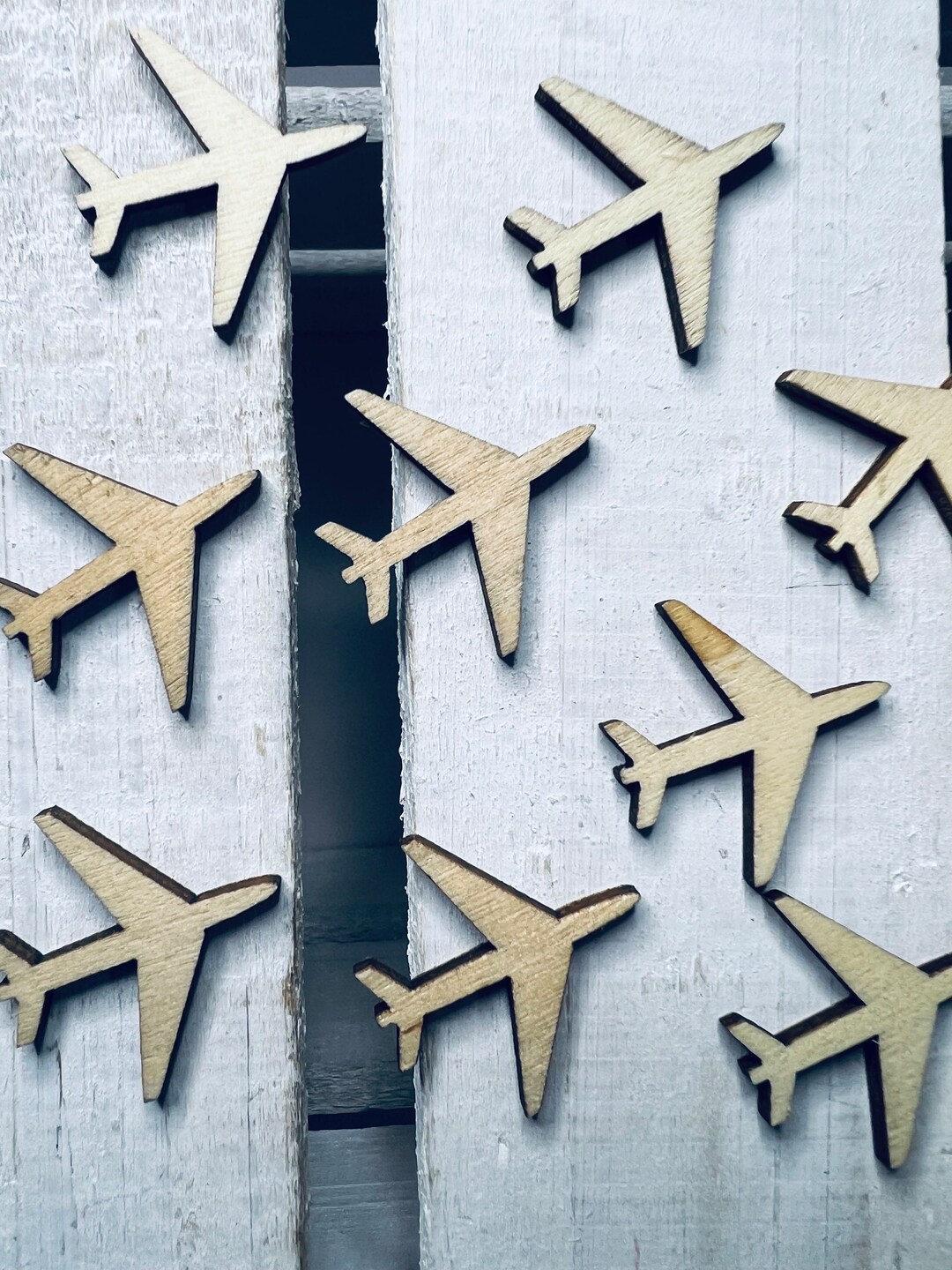 Mini Jet Woodcut Shape Airplane Object Miniature Plane Trinkets Speech ...