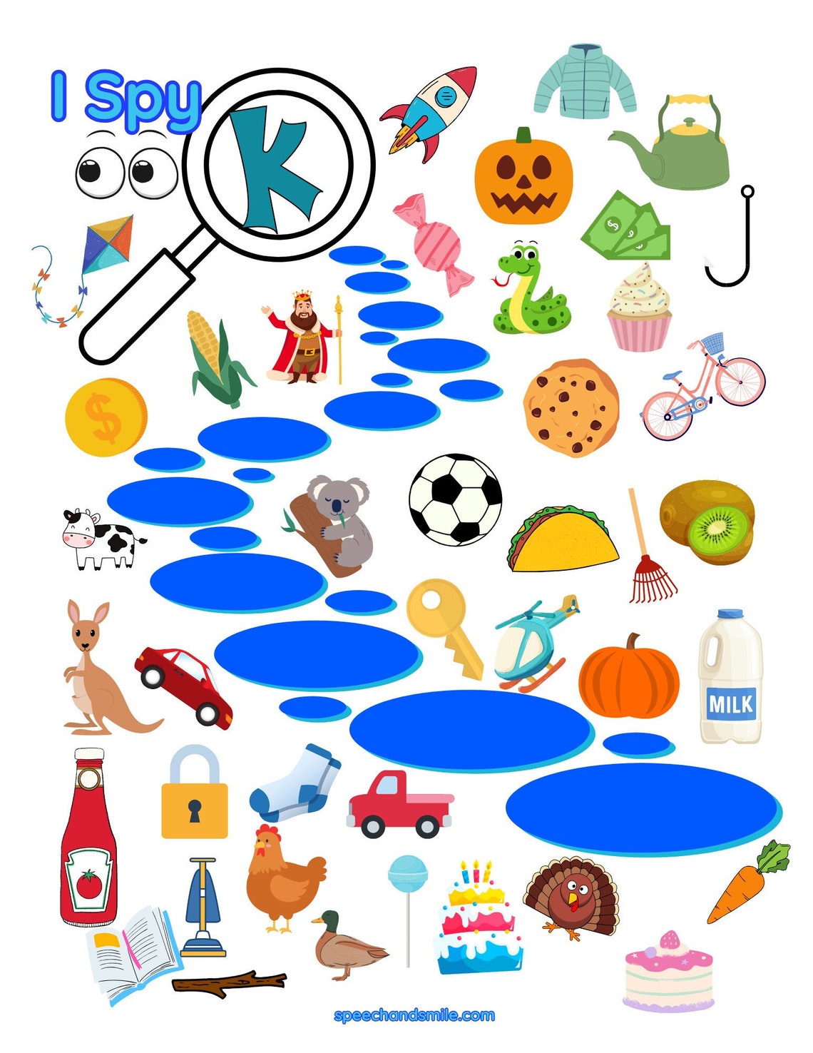 Speech Therapy I Spy K Sound Worksheet I Spy Activity Letter K ...