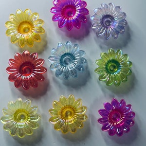 Miniature Flower Objects Trinkets - Alphabet Objects - Acrylic Flower ...