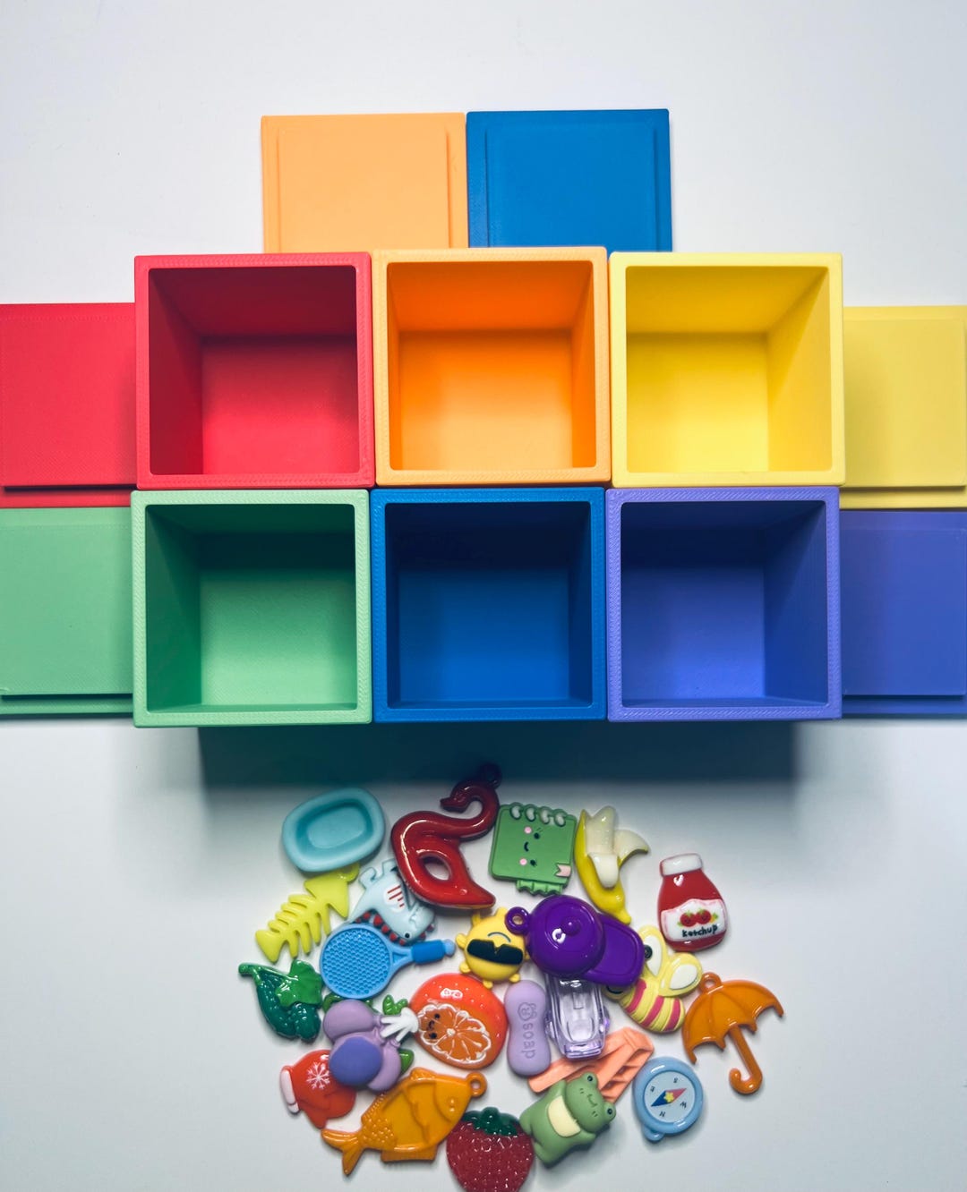 Color Sorting Mini Boxes Preschool Color Matching Trinkets for Sorting ...