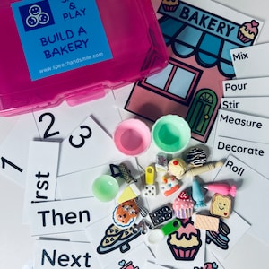 Language Task Box Speech Therapy Bakery Mini Objects Build a Bakery ...