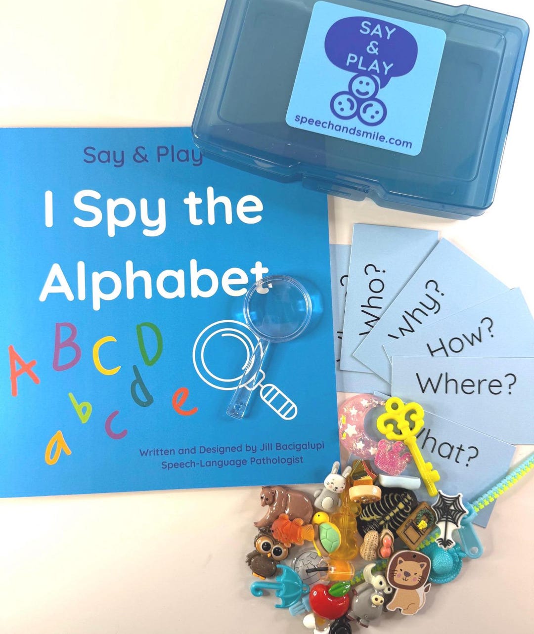 Say & Play Mini Objects I Spy the Alphabet Book and Mini Objects Kit 26 ...