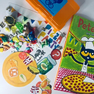Pete the Cat Pizza Party Book Objects Speech Therapy Mini Objects Story ...