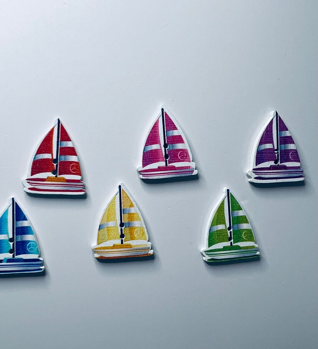 Miniature Sailboat Object Wood Boat Buttons Trinkets Mini Objects for ...