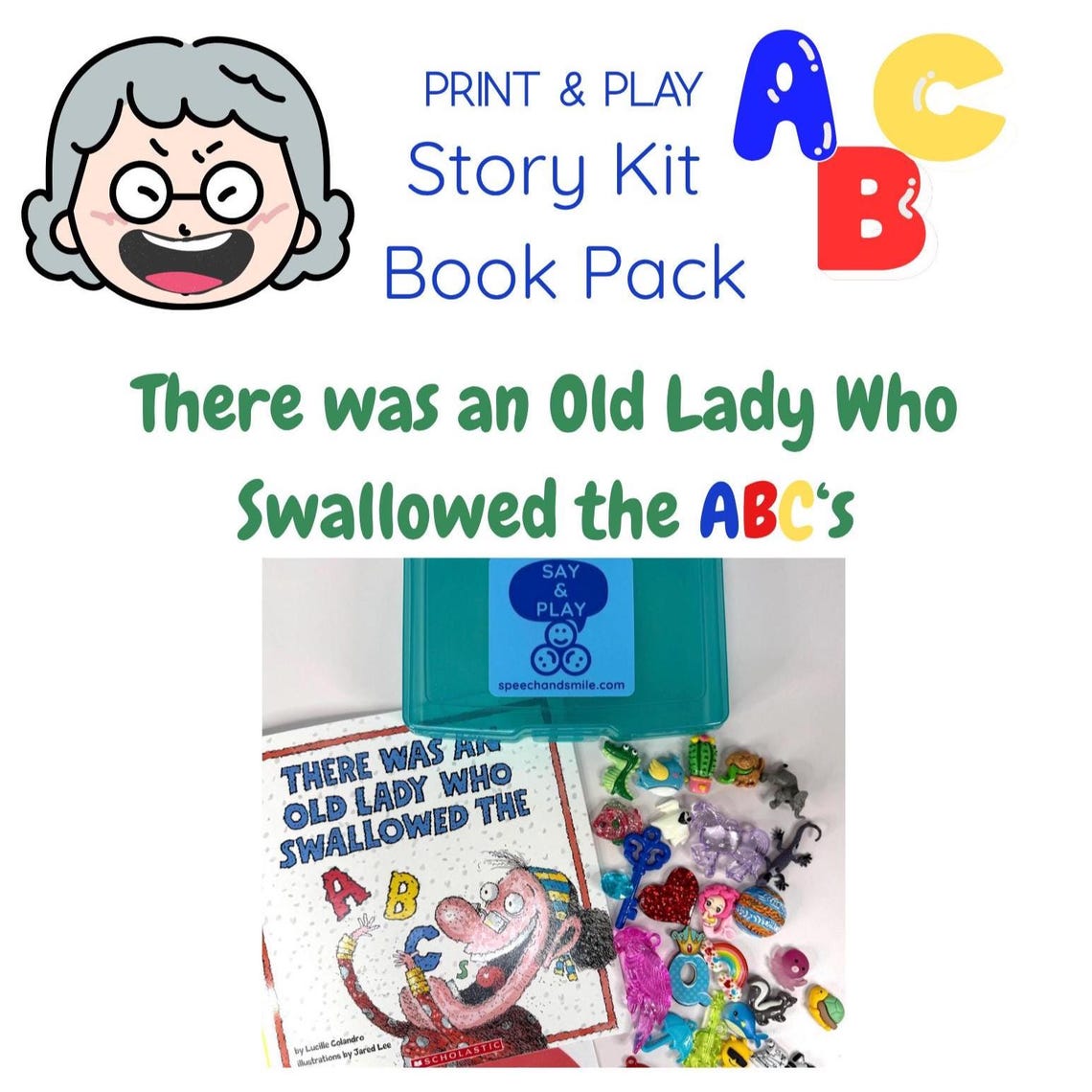 There Was an Old Lady Who Swallowed the Abcs Say and Play Story Kit ...