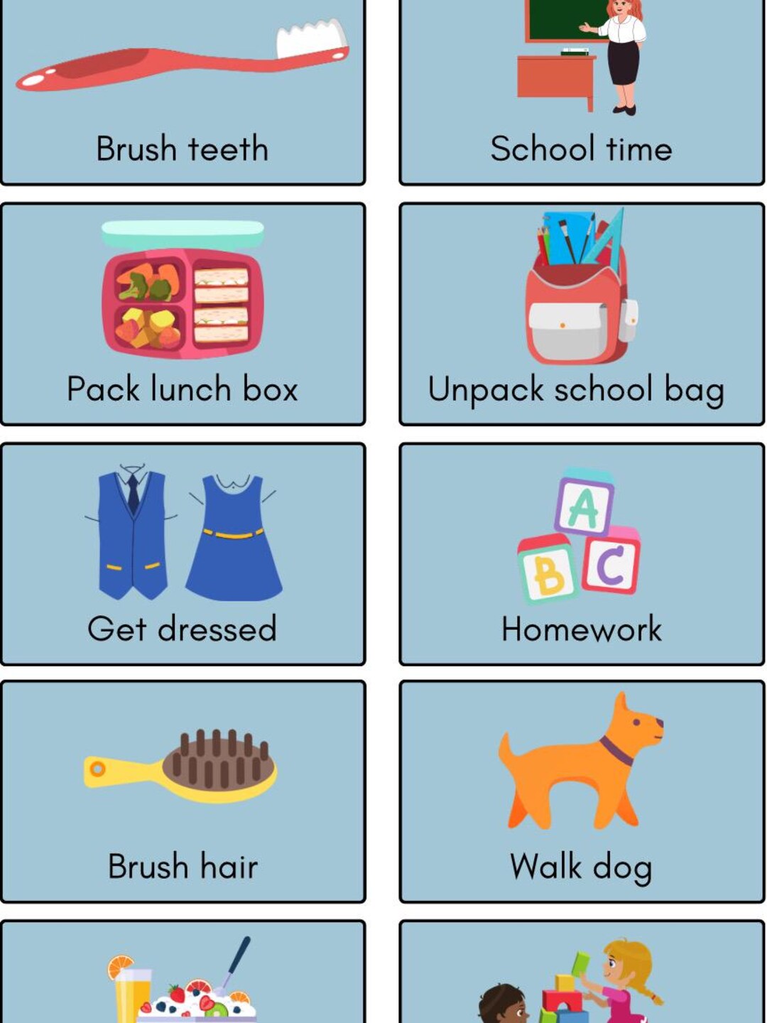 Visual Schedule With Cards and Make Your Own Cards Digital Download ...
