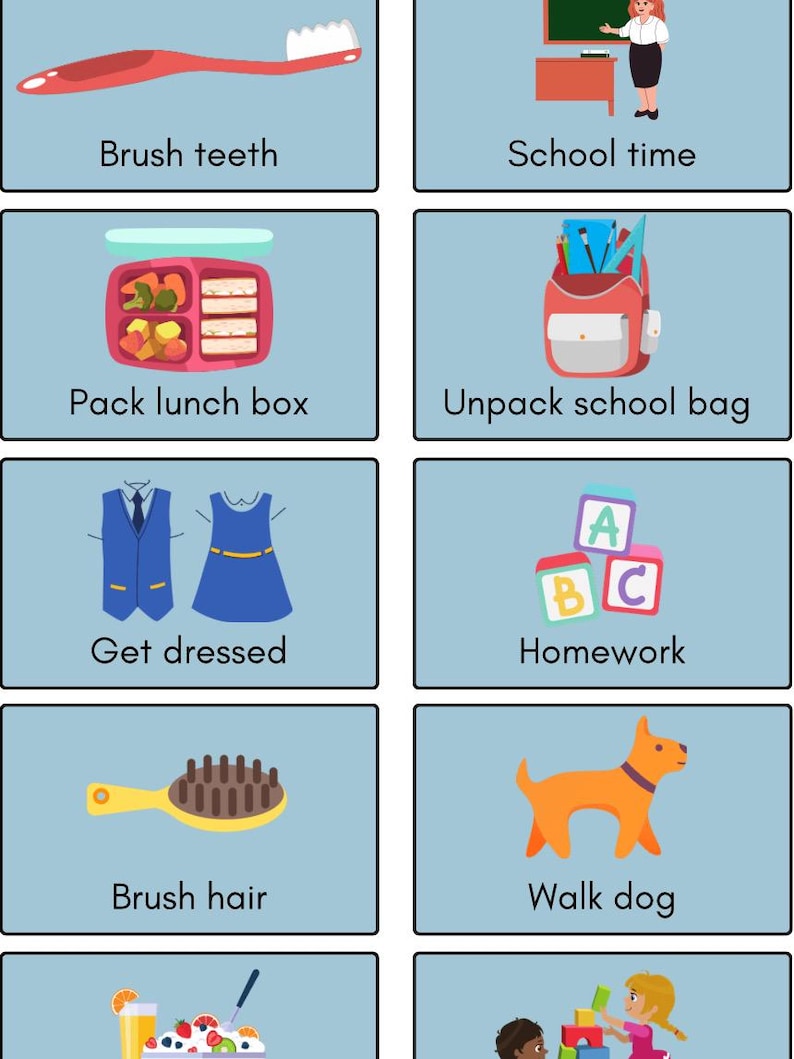 Visual Schedule With Cards and Make Your Own Cards Digital Download ...
