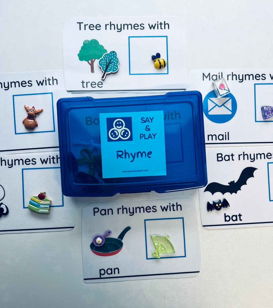 RHYME Task Box With Mini Objects-speech Therapy Activity Box-language ...