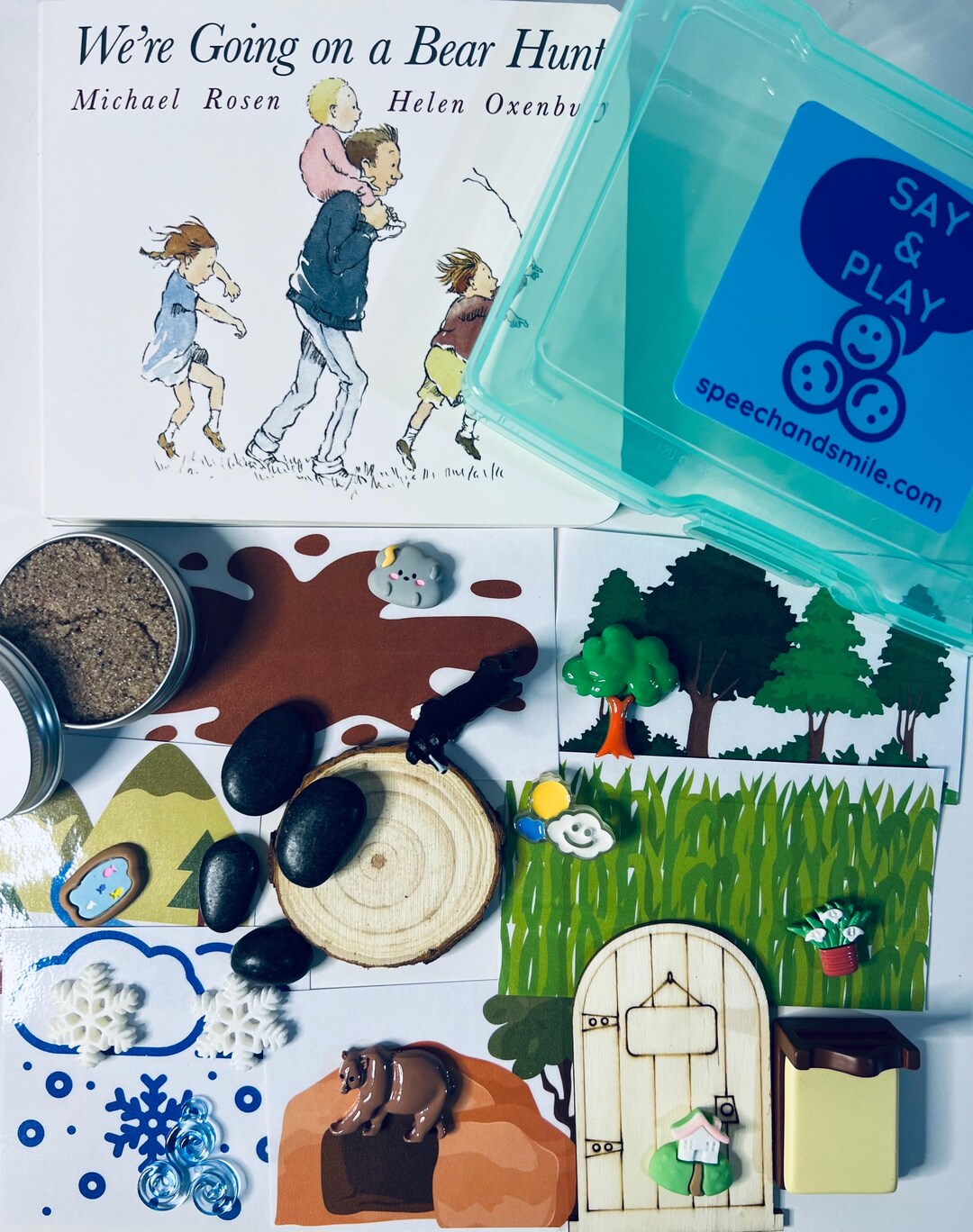 We Are Going on a Bear Hunt Story Kit With Mini Objects Speech Therapy ...