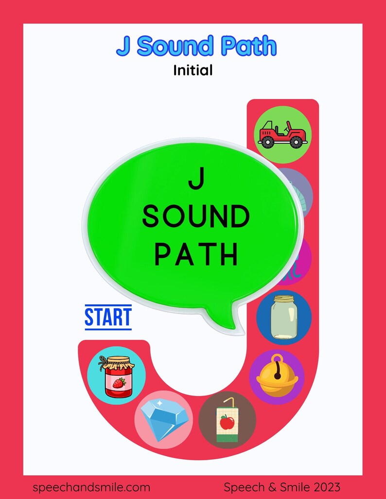 J Sound Worksheet-sound Path /j/ Speech Therapy-articulation Games ...