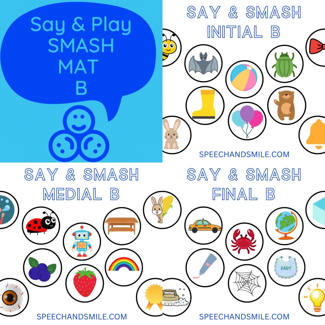 B Sound Smash Mat for Playdough-printable Speech Therapy Materials ...