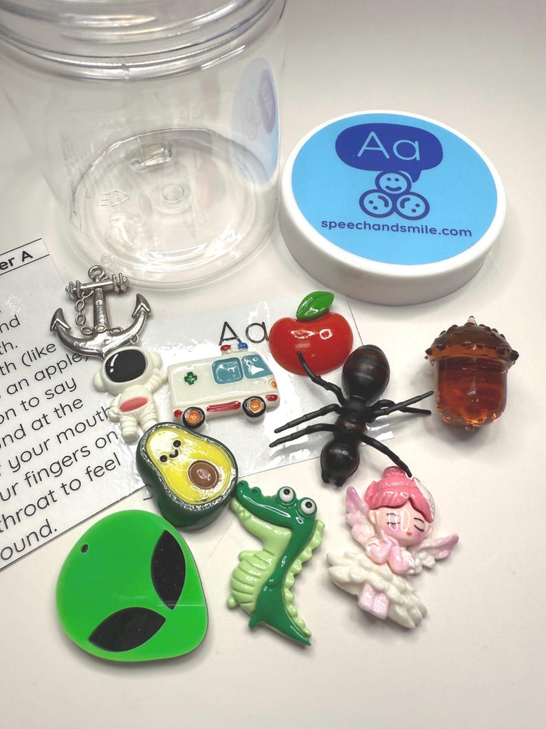 Vowel Mini Objects – Set of Short & Long Vowel Trinkets in Jar With Cue ...