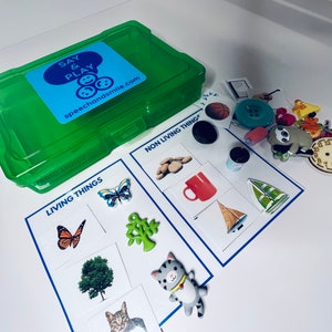 LIVING NONLIVING Preschool SCIENCE Task Box With Mini Objects - Sort ...