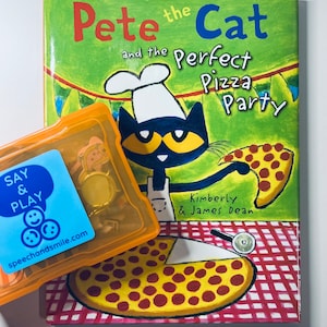 Pete the Cat Pizza Party Book Objects Speech Therapy Mini Objects Story ...