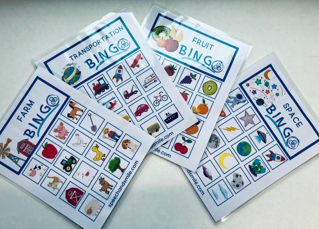 THEME BINGO Matching Game With Mini Objects Mini Objects Speech Therapy ...