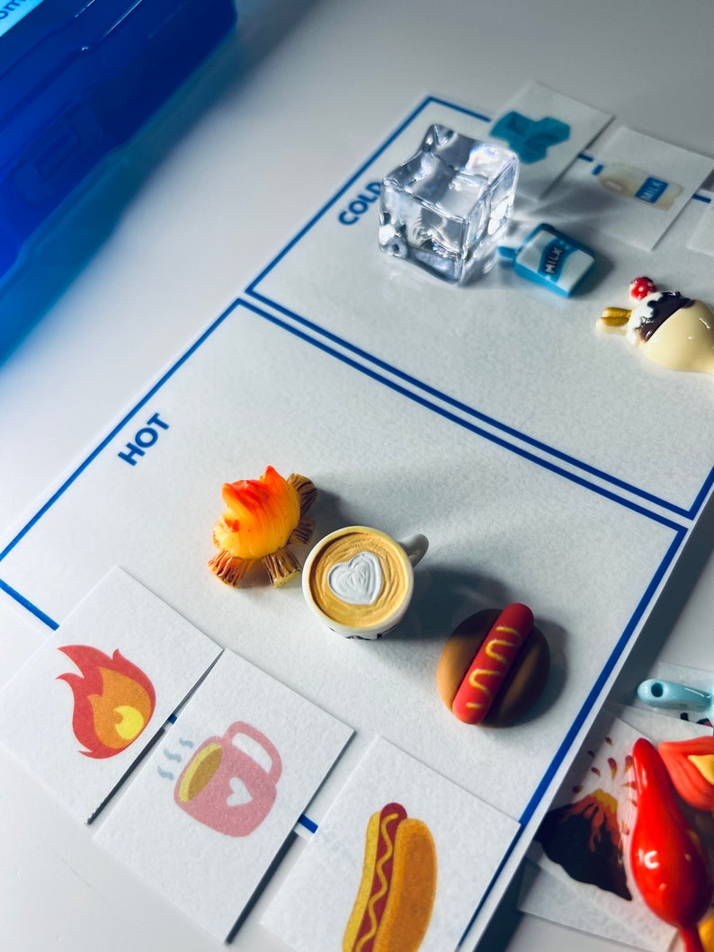 TEMPERATURE Preschool SCIENCE Sort Hot Cold Task Box With Mini Objects ...