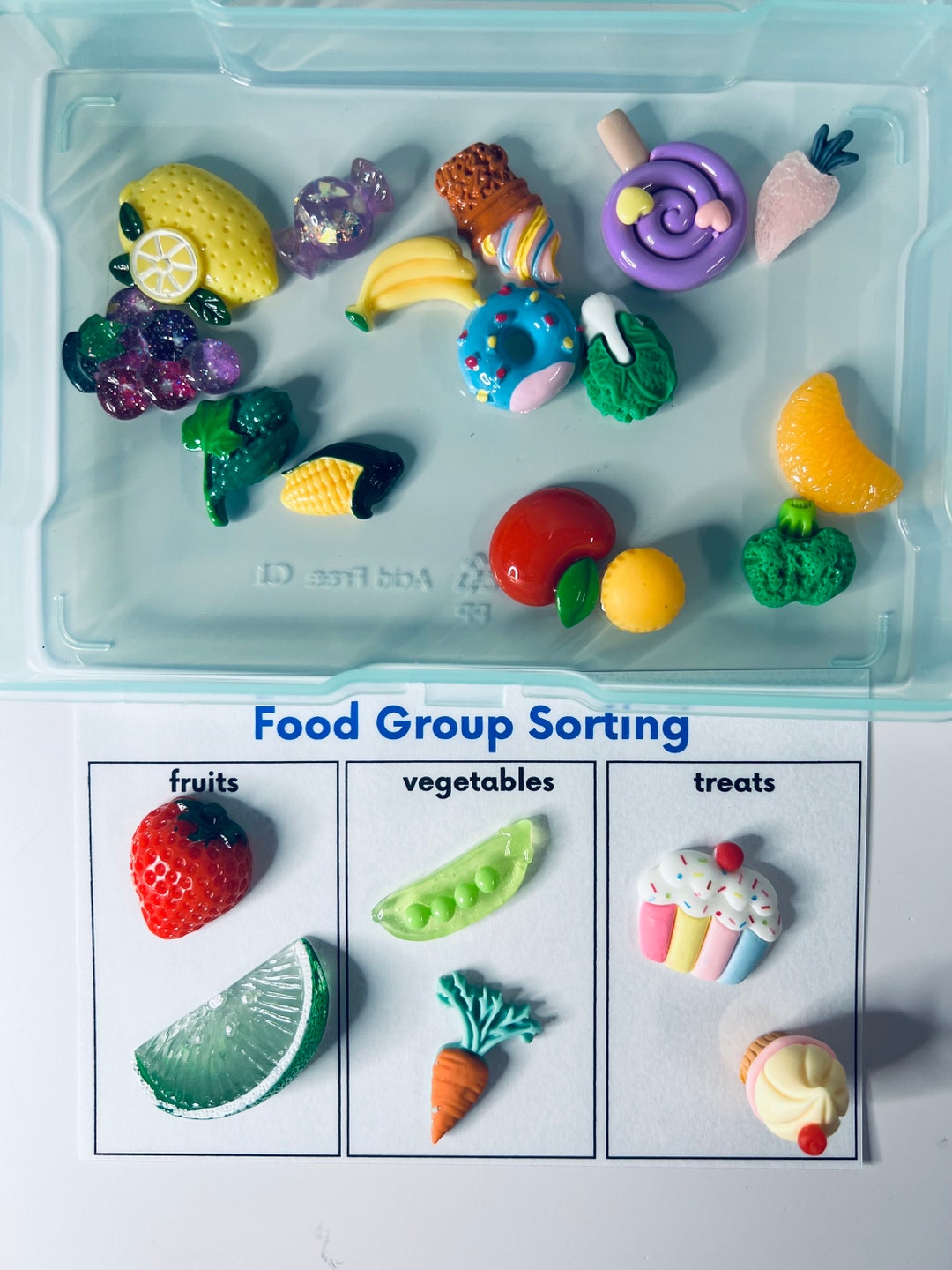 Miniature Food Sorting Kit - Sorting Objects-preschool Sorting Task Box ...