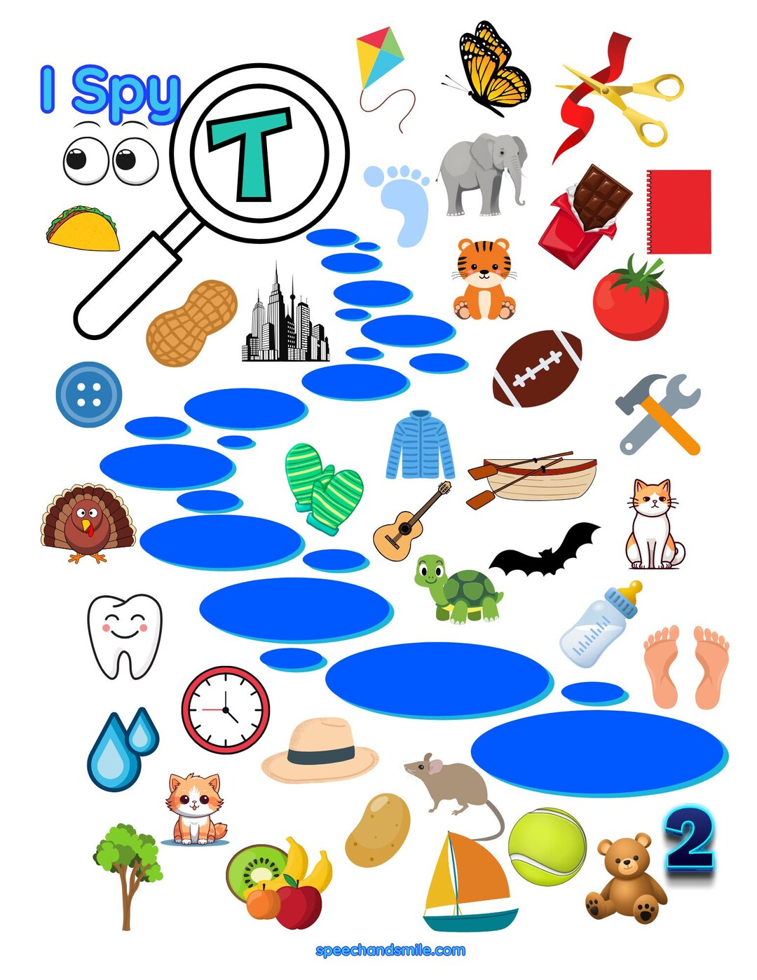 Speech Therapy I Spy T Sound Worksheet I Spy Activity Letter T ...