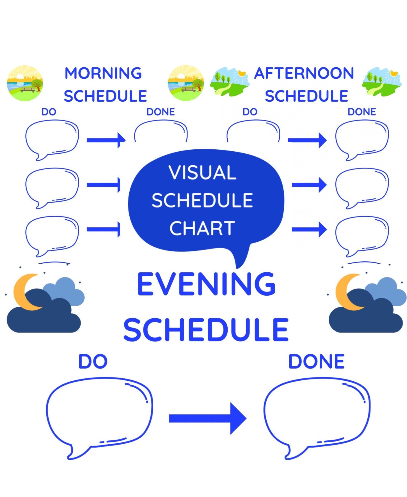 Visual Schedule Chart-daily Routine Chart-do DONE Move Chart-speech ...