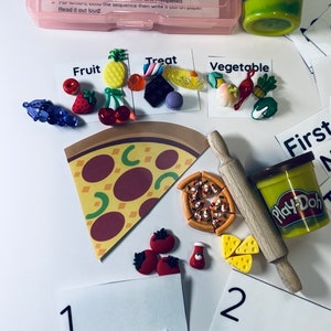 Build a Pizza Kit Language Task Box Speech Therapy Mini Objects Verbal ...