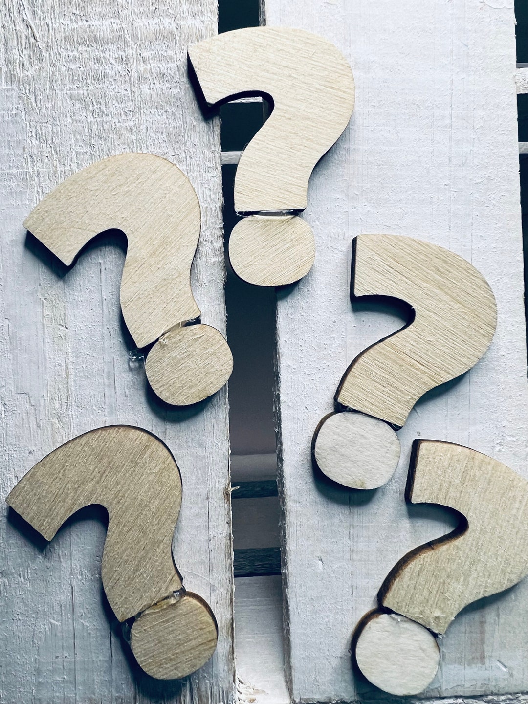 Miniature QUESTION MARK Alphabet Object for Q Wood Cut Question Mark ...