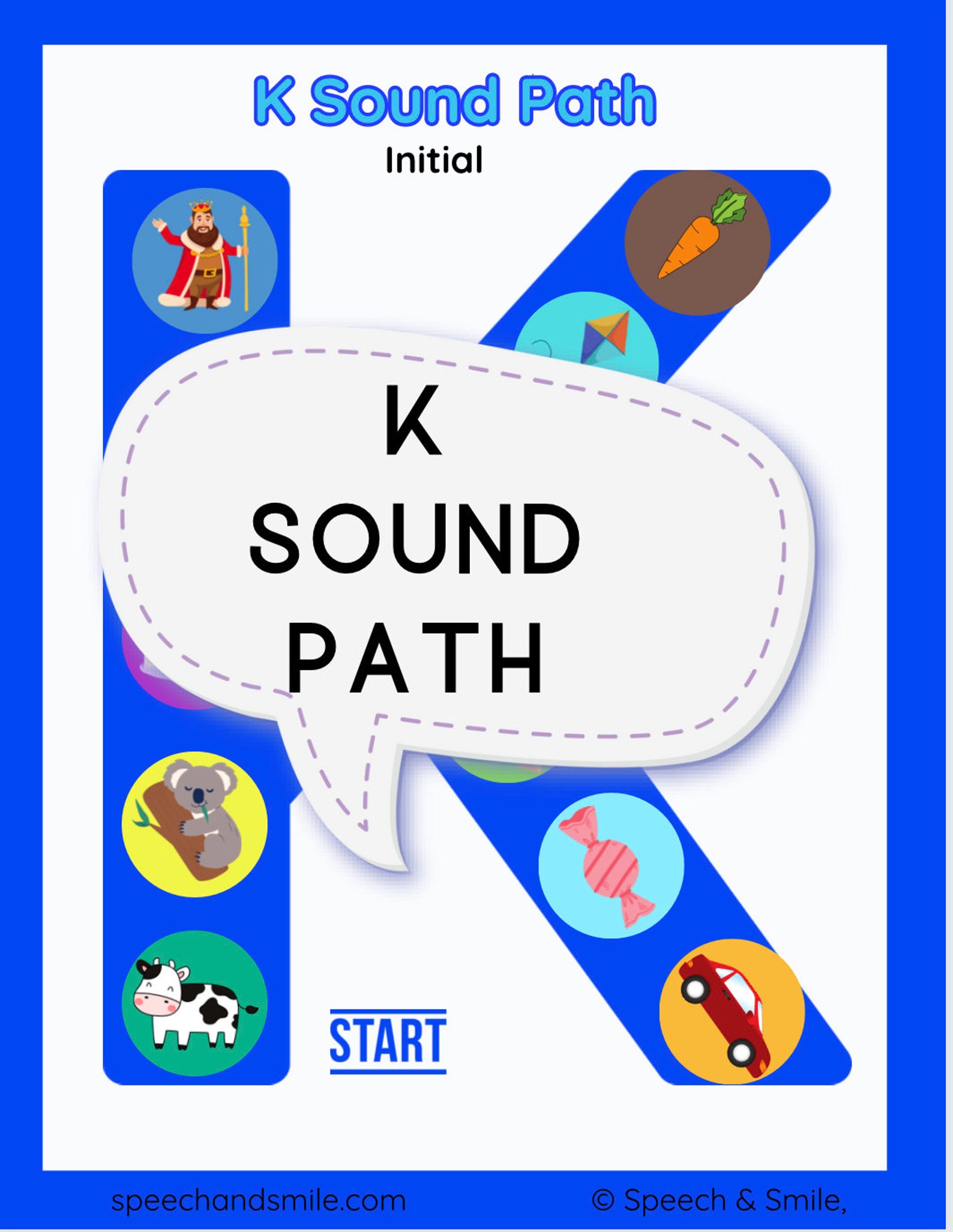 K Sound Printable Sound Paths for Speech Therapy- Articulation Games ...