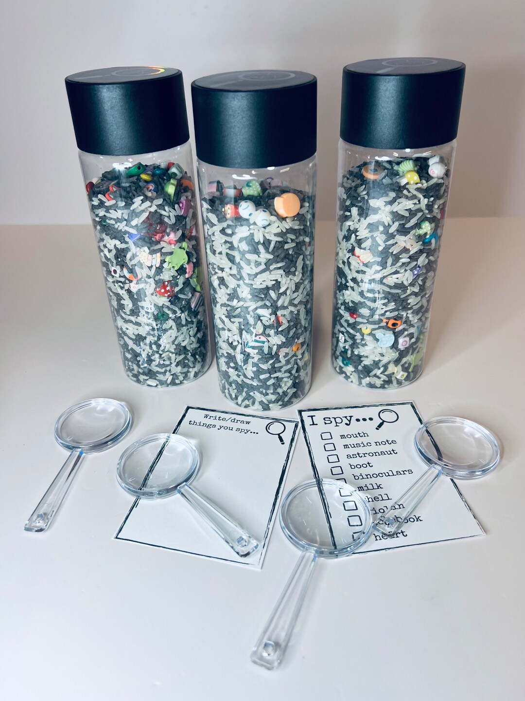 I Spy Bottle Large Size Sensory Play-i Spy Trinkets Party Favors Calm ...