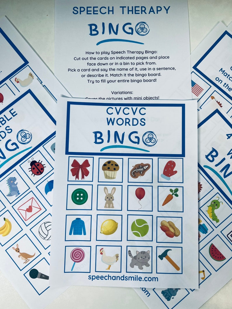 Apraxia Speech Therapy Bingo Boards for Cvcvc-multi Syllable - Etsy