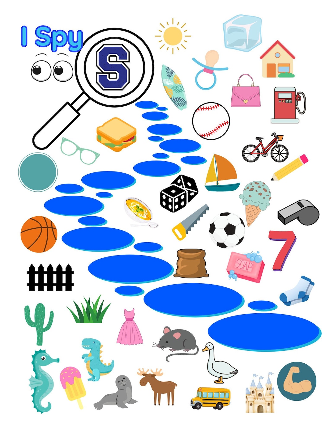 Speech Therapy I Spy S Sound Worksheet I Spy Activity Letter S ...