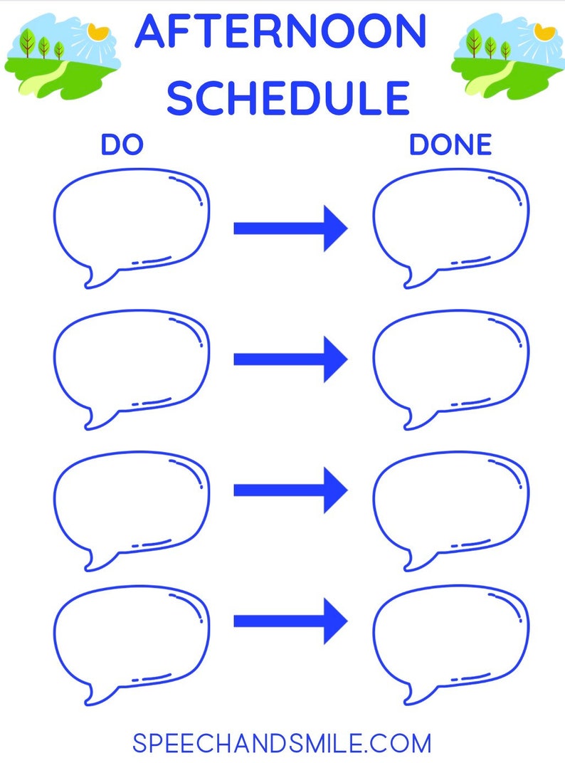 Visual Schedule Chart-daily Routine Chart-do DONE Move - Etsy
