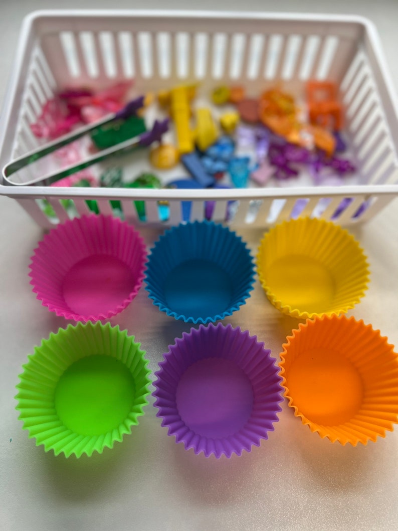 Color Sorting Color Matching-mini Objects With Tray - Etsy