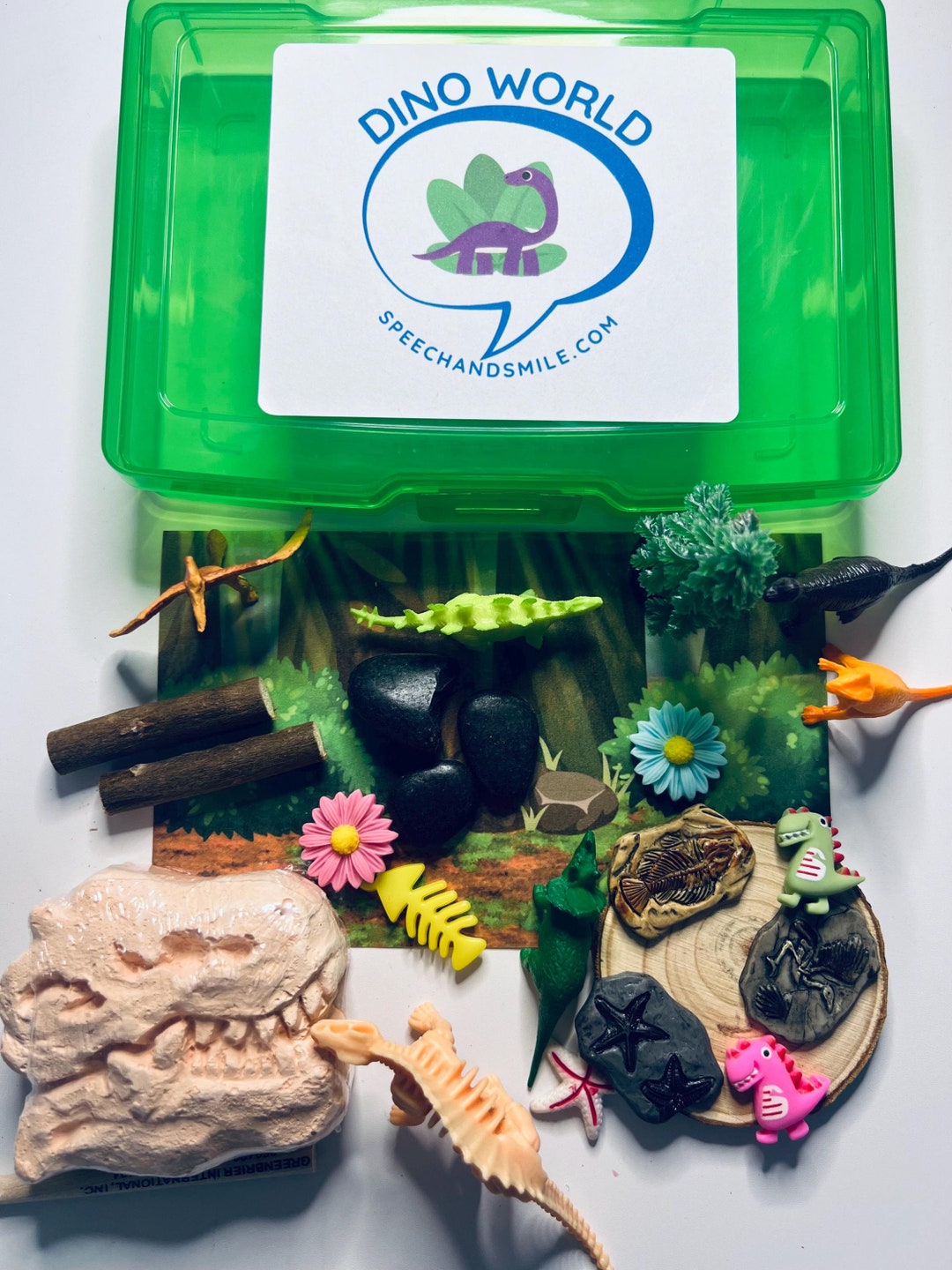 Miniature DINOSAUR Kit Dino Mini Speech Therapy Language Task Box Mini ...