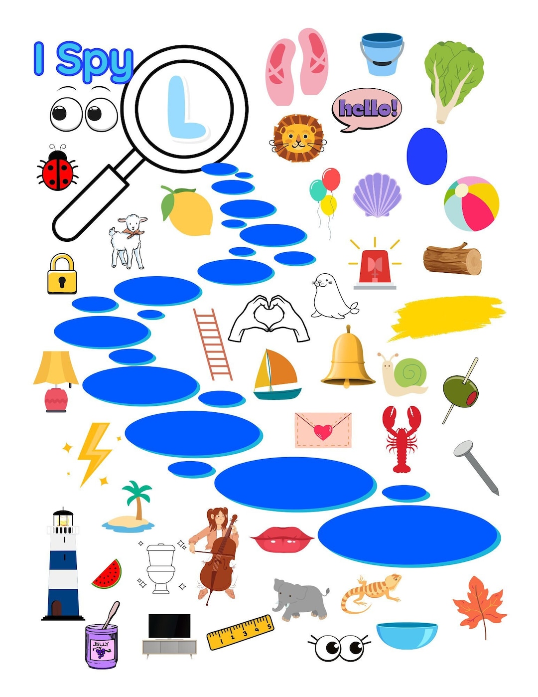 Speech Therapy I Spy L Sound Worksheet I Spy Activity Letter L ...