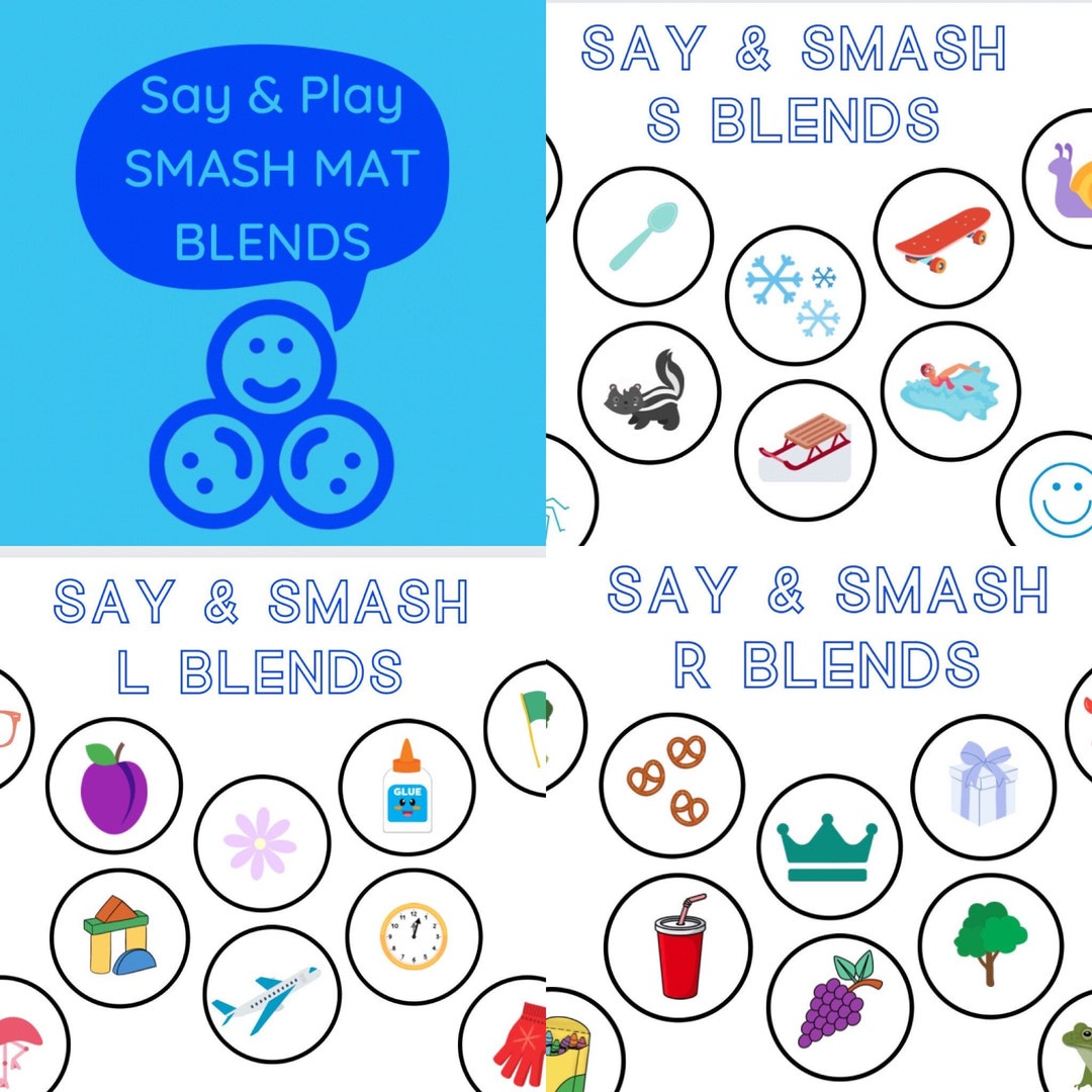 BLEND SOUNDS Smash Mat-speech Therapy Printable-play Dough Smash Mat ...