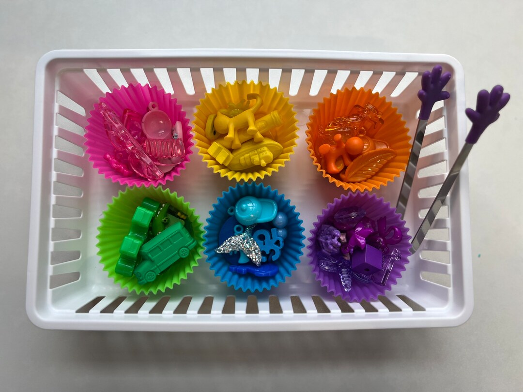 Color Sorting Color Matching-mini Objects With Tray Tongs-sorting Cups ...