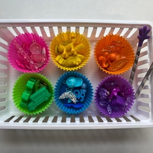 Color Sorting Color Matching-mini Objects With Tray Tongs-sorting Cups ...