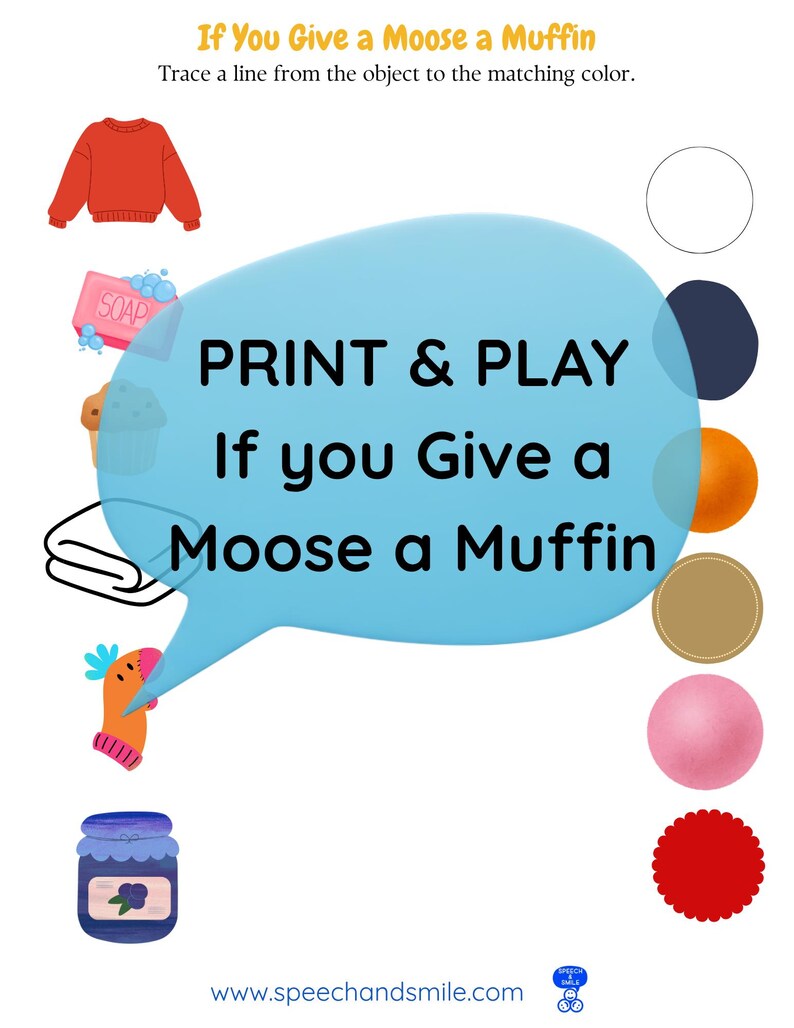 Story Kit Companion Pack - If You Give a Moose a Muffin- PRINTABLE ...