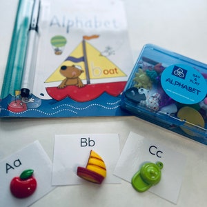 Alphabet Objects and Book-say & Write the Alphabet-beginningsound ...