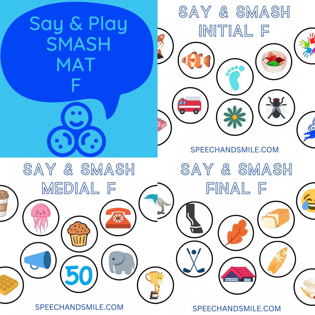 F Sound Smash Mats-printable Speech Therapy Materials-speech Therapy ...