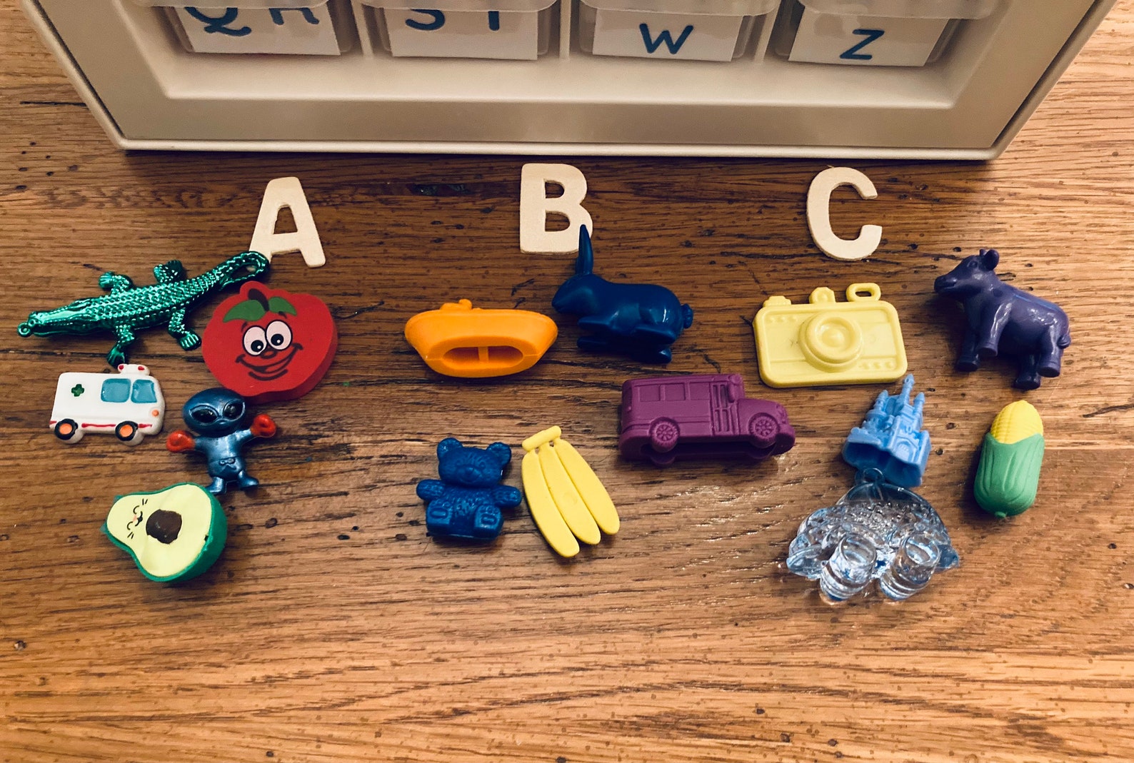 Alphabet Set Objects and Storage-montessori Objects-alphabet | Etsy